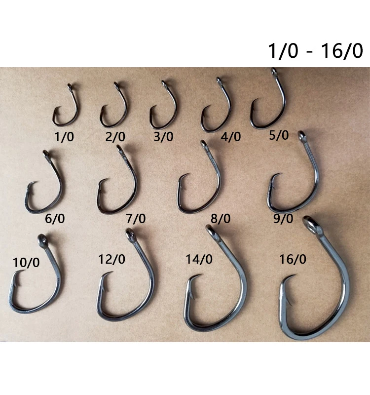 FJORD High Carbon Steel Tuna Shark Hooks - Strong Circle Hooks