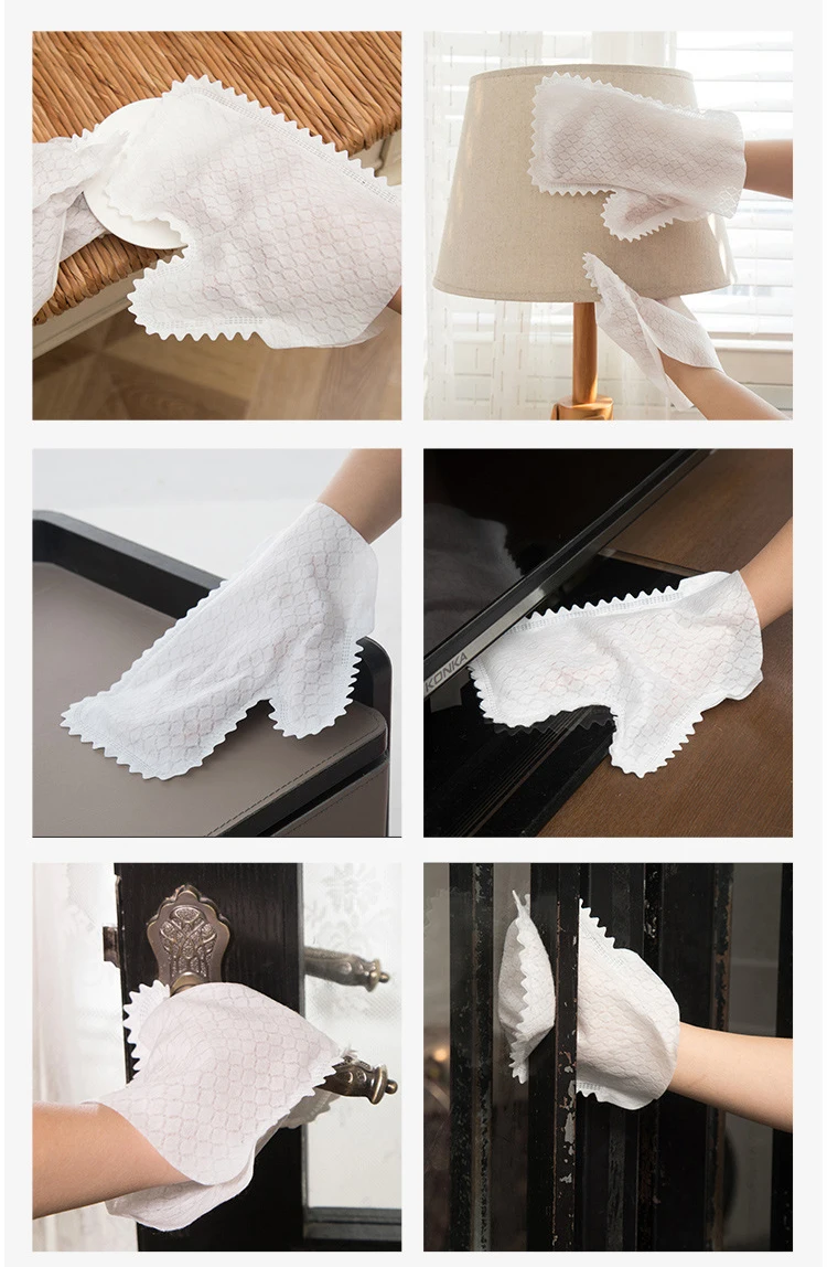 Eco-friendly Dry Cleaning Wipe Gloves - Disposable Mittens