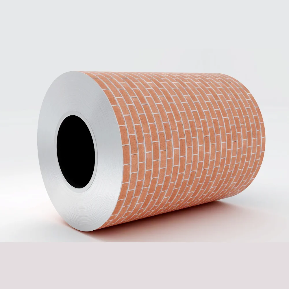 Exterior Wall Decoration Ppgi Brick Pattern Steel Coil Red Color Stone ...