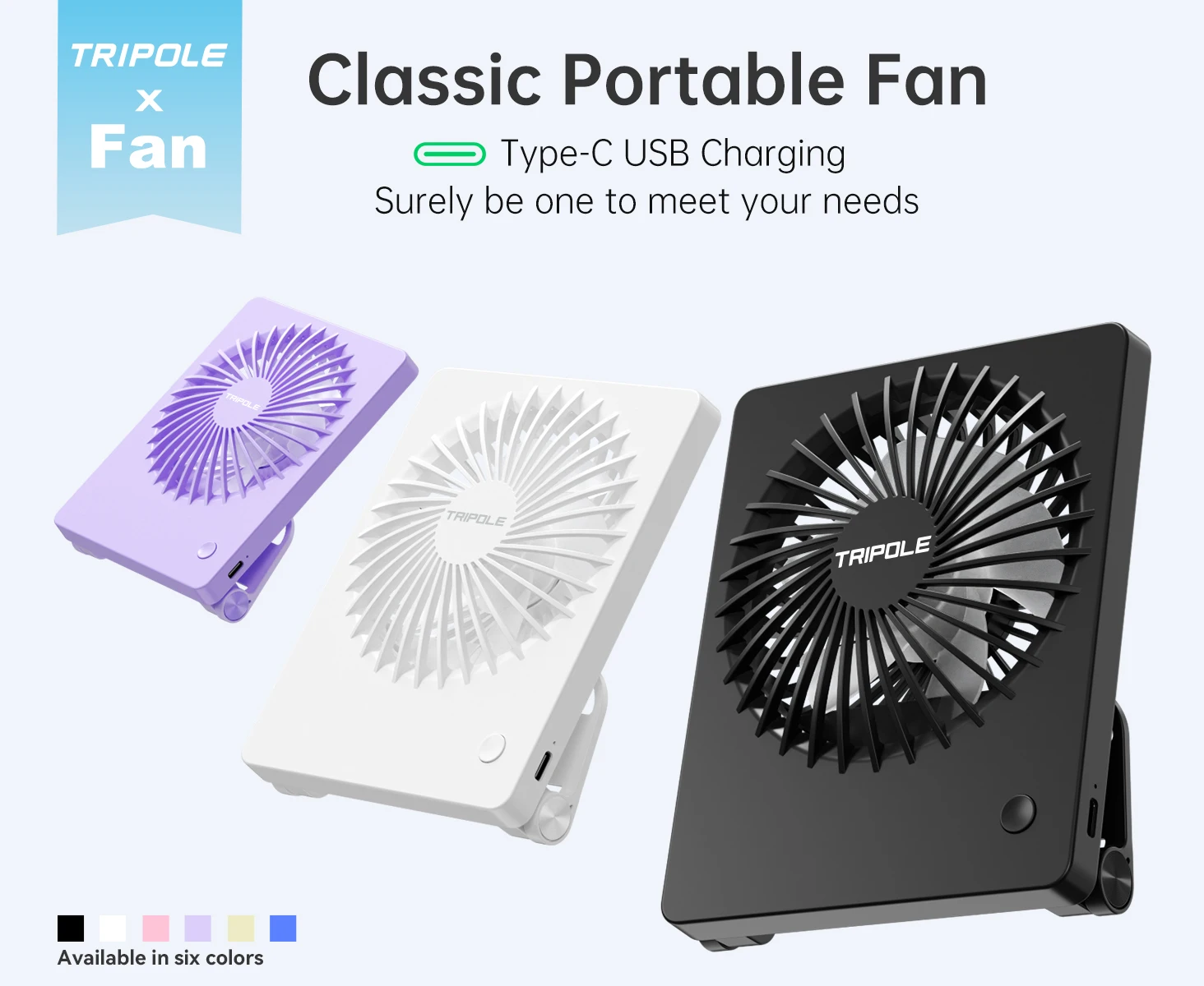 Portable Rechargeable 3-Speed Desk Fan Mechanical Control Emergency Fan ...