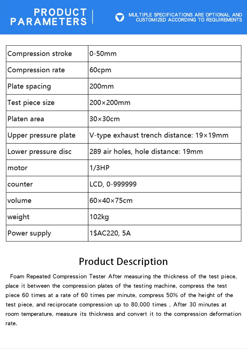 Foam Compression Recover Time Tester Sponge Repeated Compression ...