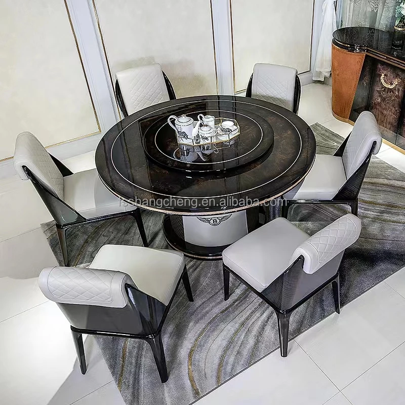 Luxury Solid Wood Dining Table Custom Round Dining Table Post-modern ...