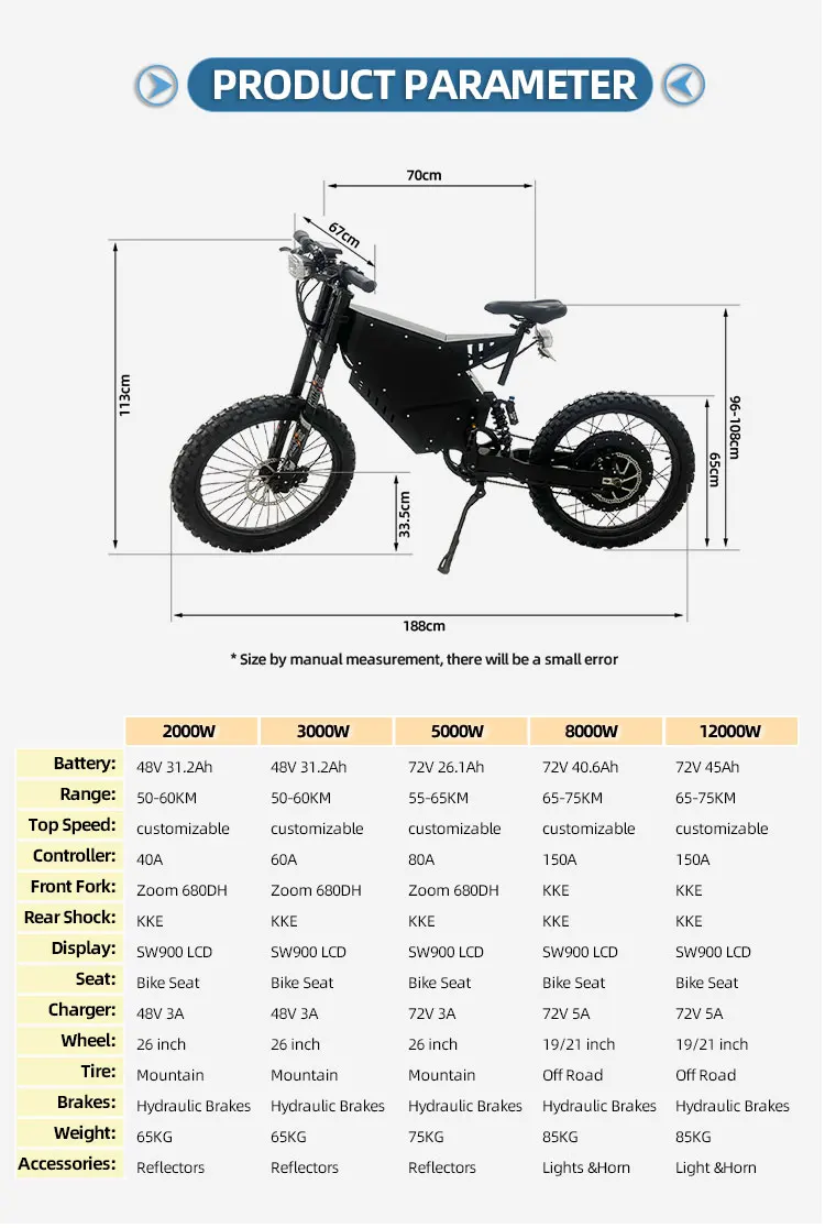 Powerful Cycling Ebike - 3000W to 12000W Electric Bikes
