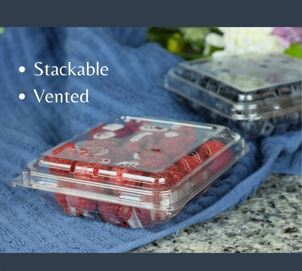 Custom Perforated Plastic Blueberry Clamshell Container PET Fresh Fruit ...
