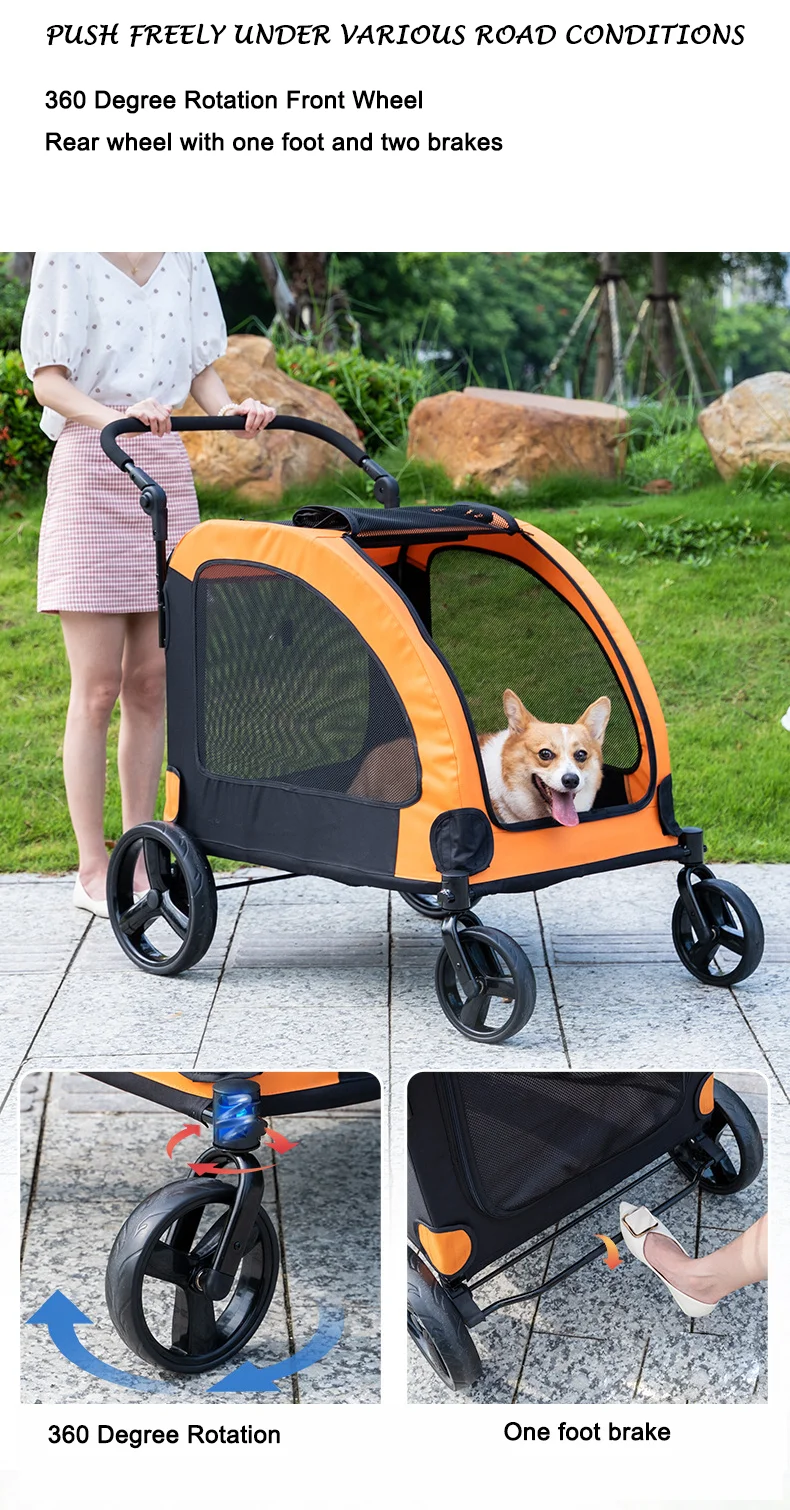 Multifunctional Pet Cart for Outdoor Travel - Durable & Portable