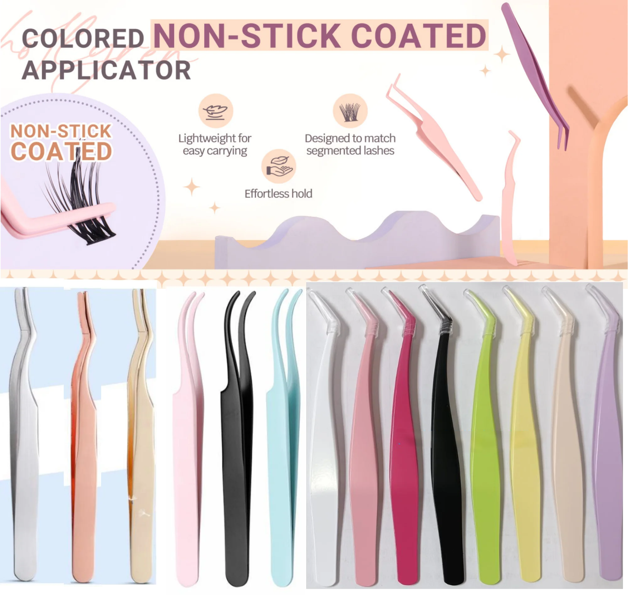 Clear Band DIY Cluster Lash Extensions Synthetic Hair Handmade Reusable ...