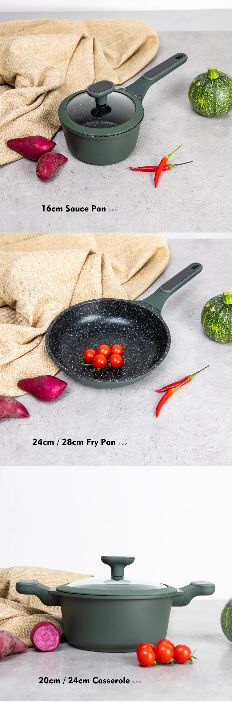 Besco Sample Escalation Series 20cm Nonstick Marble Cast Aluminum ...