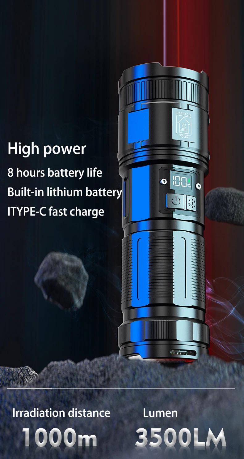 3500lm P70 Multifunction Waterproof Dimming Light Flashlight
