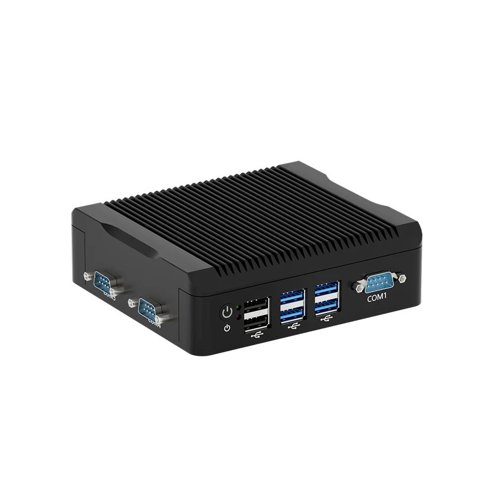 Fanless Industrial Oem Mini Pc 2 Lan 4 Com Rs232 Rs485 Intel Quad Core ...