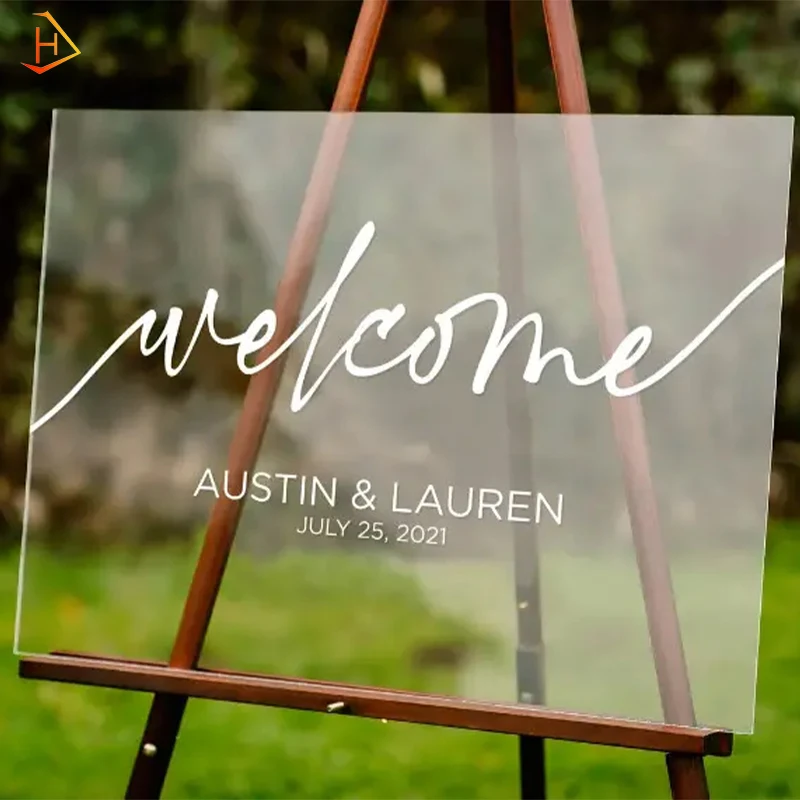 Acrylic Stand Logo In Wedding Logo Custom Acrylic Print Wedding Welcome ...
