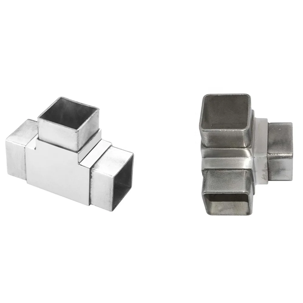 Stainless Steel 3 Way Square Tube Connector - KEBIL