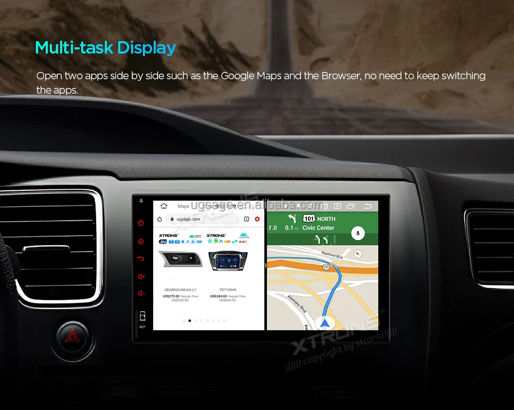 Xtrons 7" 2 Din Autoradio Android 12 Octa Core 8+128gb Wireless Carplay ...