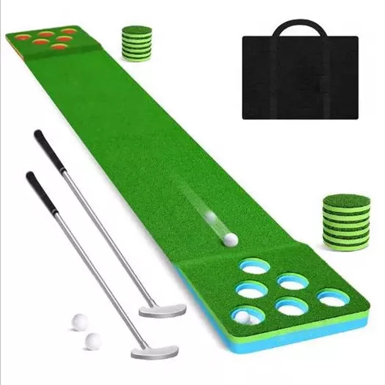 Mini Golf Set Training Aid Indoor With 11.5' Putting Green Mat,2 ...