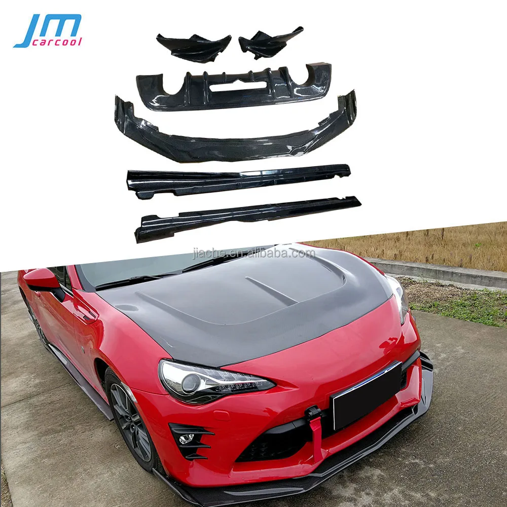 Carbon Fiber Front Bumper Lip Side Skirts Door Aprons Rear Diffuser ...
