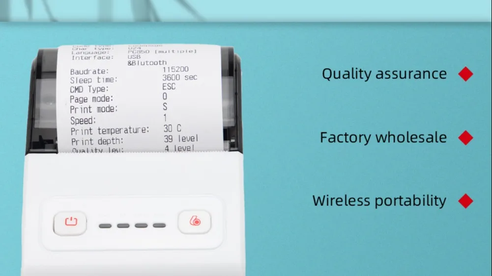 58mm Thermal Printer Restaurant Receipt Market Portable Wireless Receipt Printer Android Tablet ...