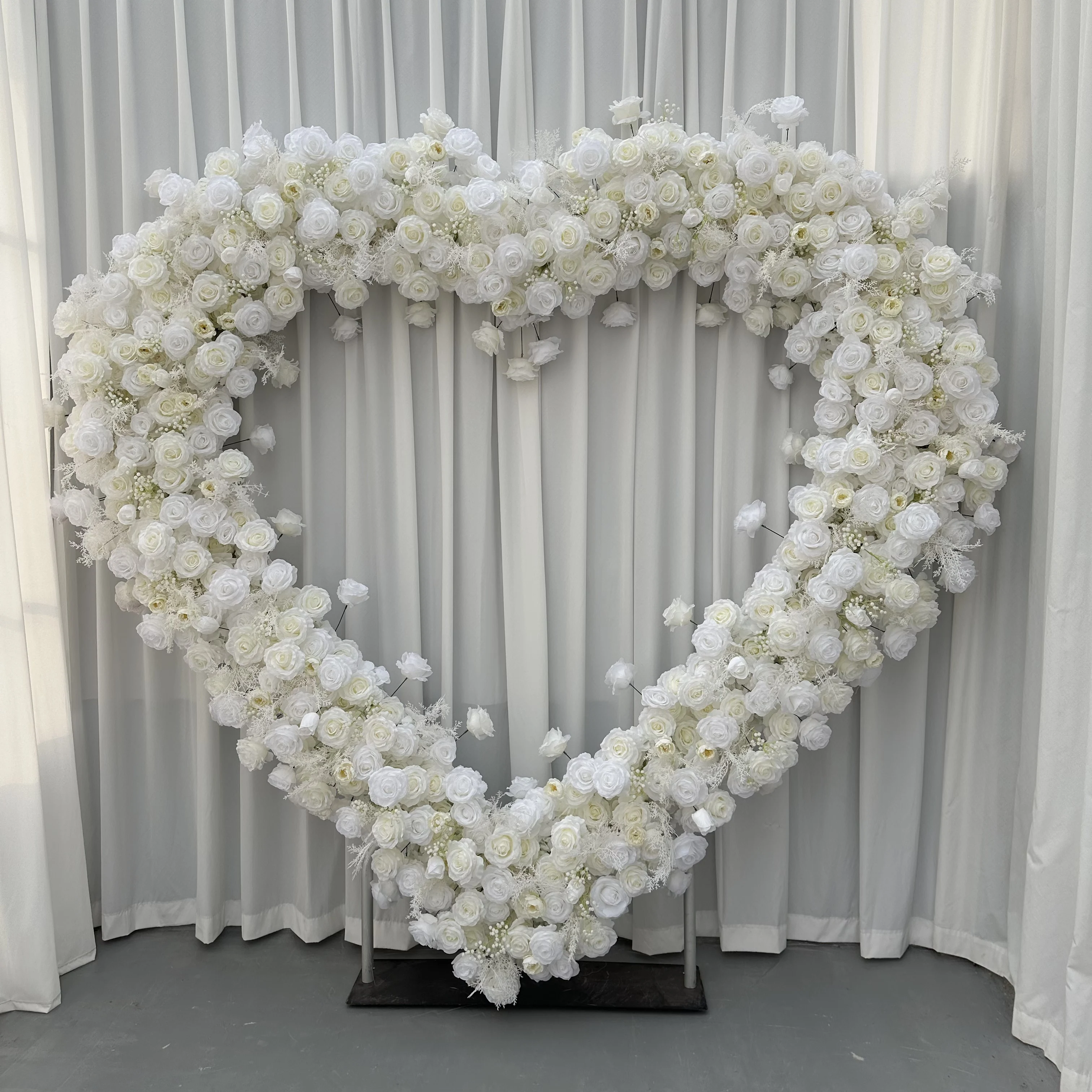 T-HFA020 Artificial heart arch with flowers pink love heart shaped arch ...