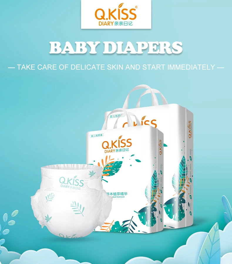 Benbow Non Wood Pulp Baby Diapers Custom Non-woven Fabrics Diapers Thin ...