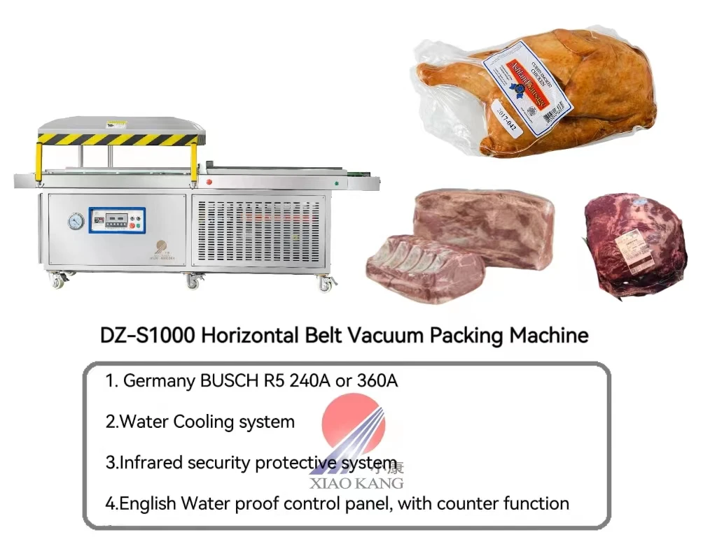 Dz-1000l Horizontal Conveyor Vacuum Packing Machine For Chunks Of Beef ...