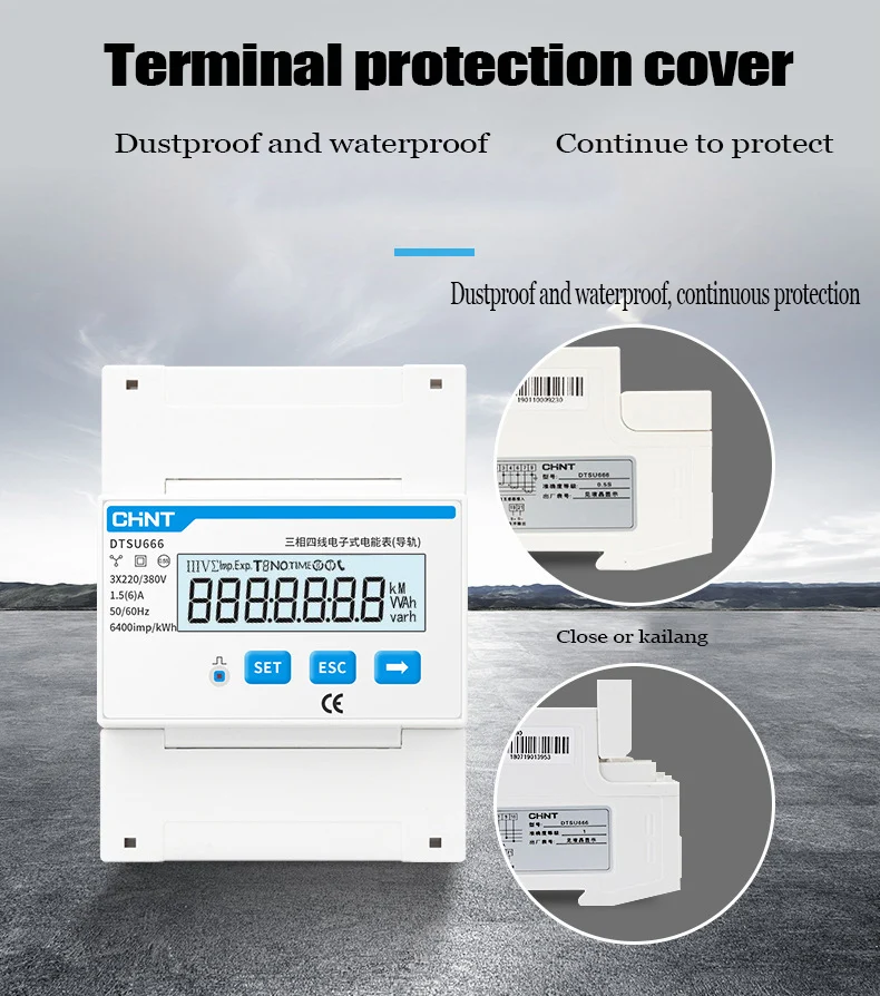 Deye Chint Chnt Dtsu666 Rs485 220v/380v 5-80a Watt-hour Meter ...