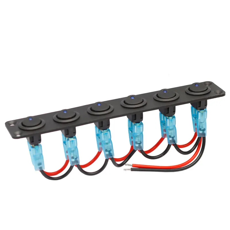 Waterproof 1-6 Gang 12-24v Marine Rocker Switch Panel,Blue Led On/off ...