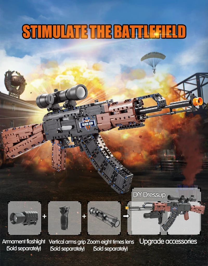 C61009w Cada Swat Military Ww2 Weapon Ak47 Models Plastic Technical ...