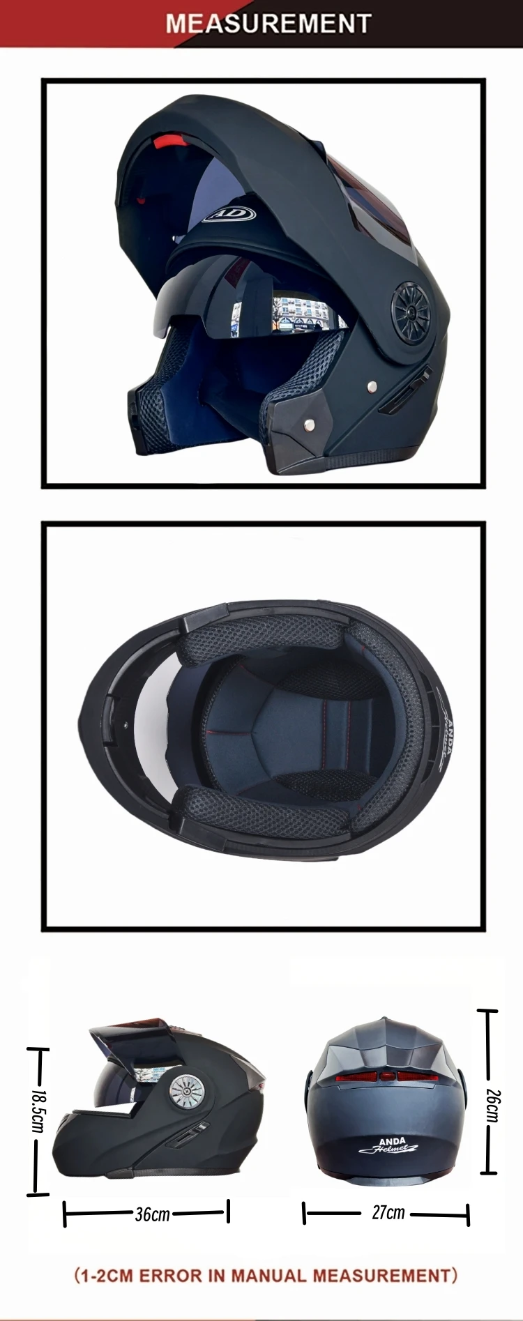 Latest Abs Eps Motorcycle Helmets Modular Reversed Up Double Lens Full ...