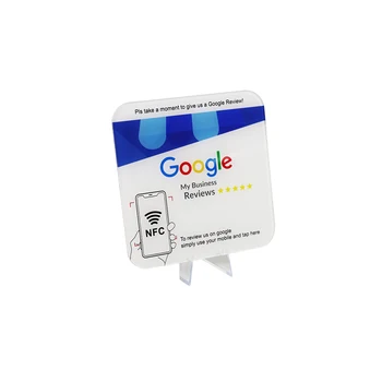 Custom Logo Nfc Menu Plates Transparent Acrylic Nfc Google Review Card ...