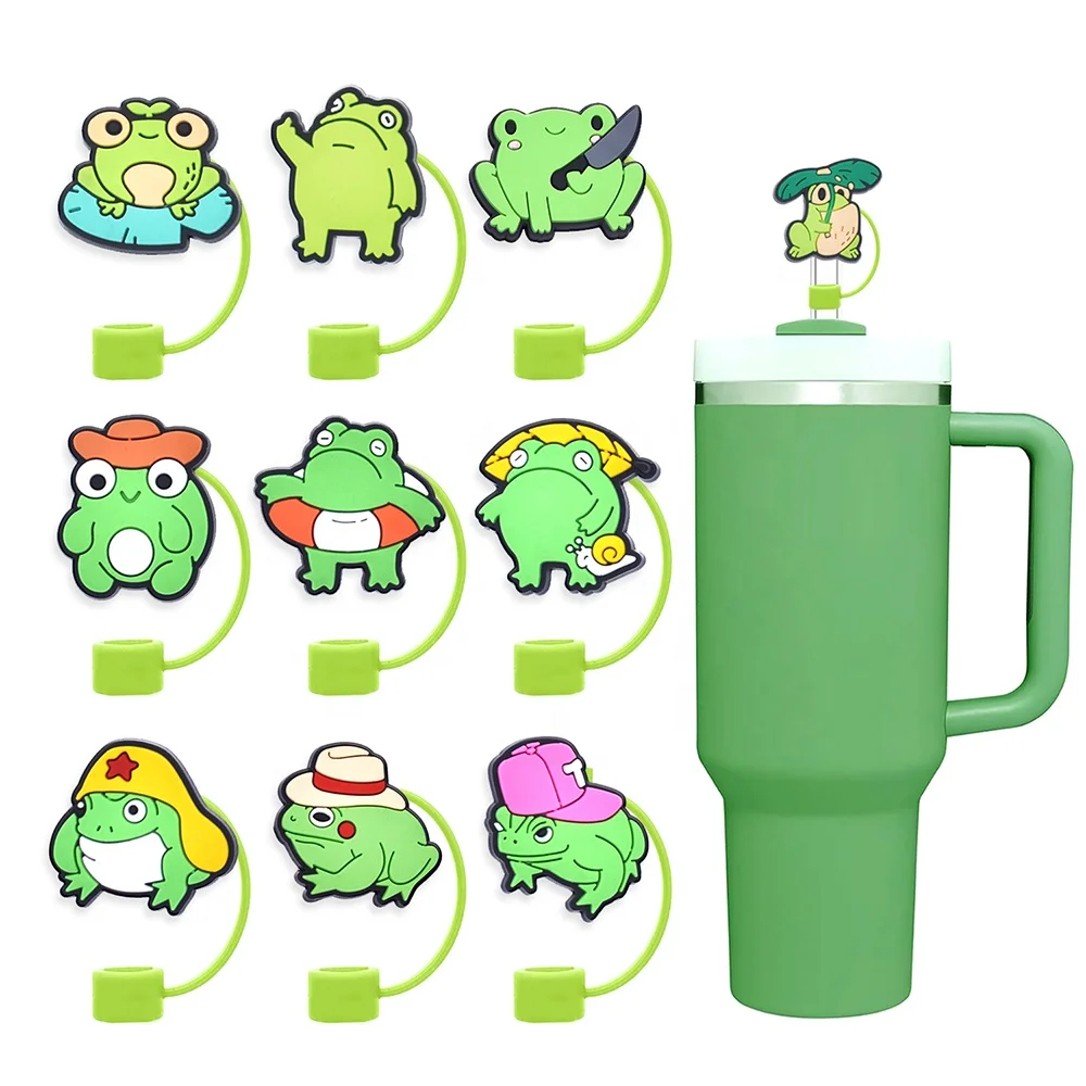 Wholesale 10mm Frog Food Silicone injection mold straw topper cover ...