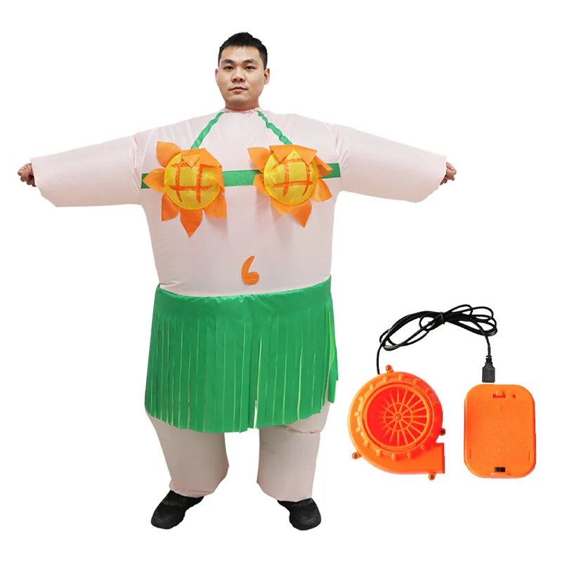 Funny Cosplay Hawaii Grass Skirts Design Inflatable Costumes for Adults