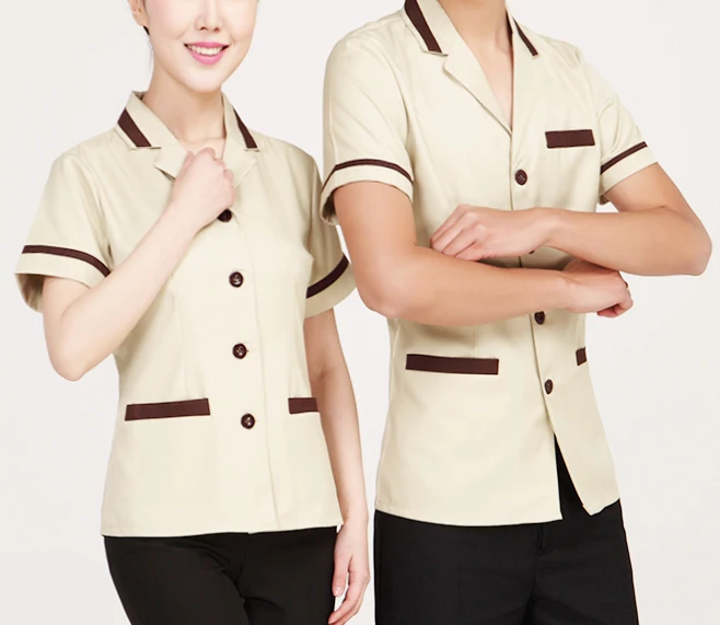 Hotel Cleaning Staff Uniform Men Women Housekeeping Uniform Short ...