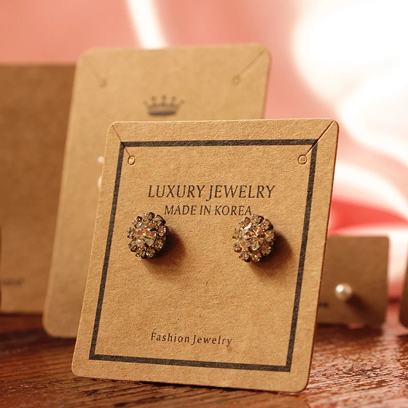 Earrings Card Tag Label - Customizable Luxury Digital Kids White Paper ...