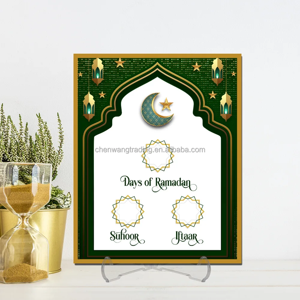 Acrylic Eid Al Adha Table Sign Ramadan Eid Mubarak Decorations Star ...
