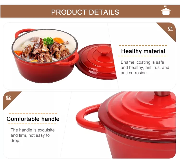 Multi-colorful Enamel Cast Iron Casserole Dish - Kingway