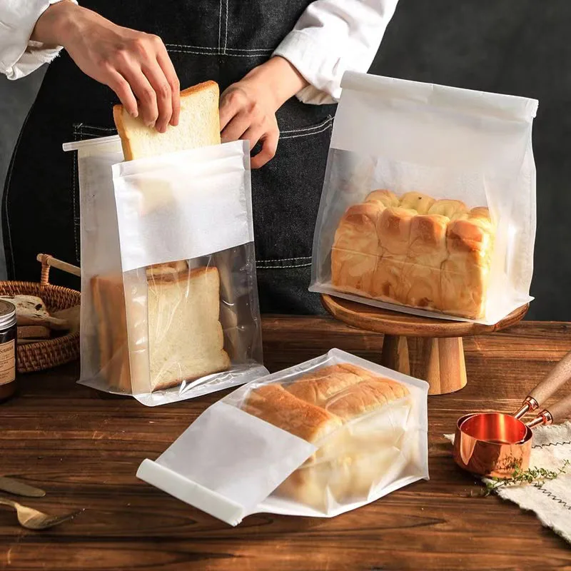 Custom Bakery Paper Packaging Bag Bread Loaf Bagel Toast Brown Bakery ...