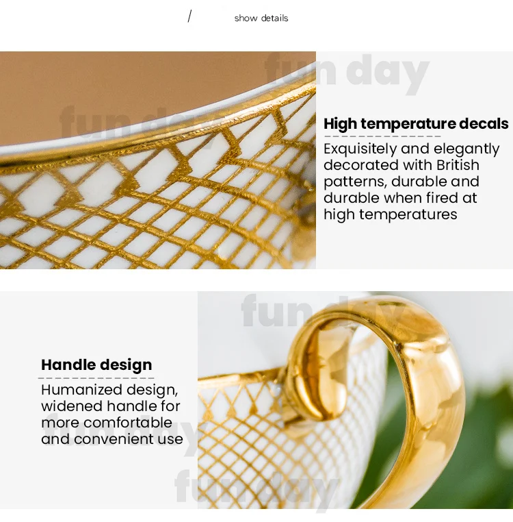 European Court Style Ceramic Tea Set With Tray British Afternoon Tea Set Coffee Cup Home Teapot ...