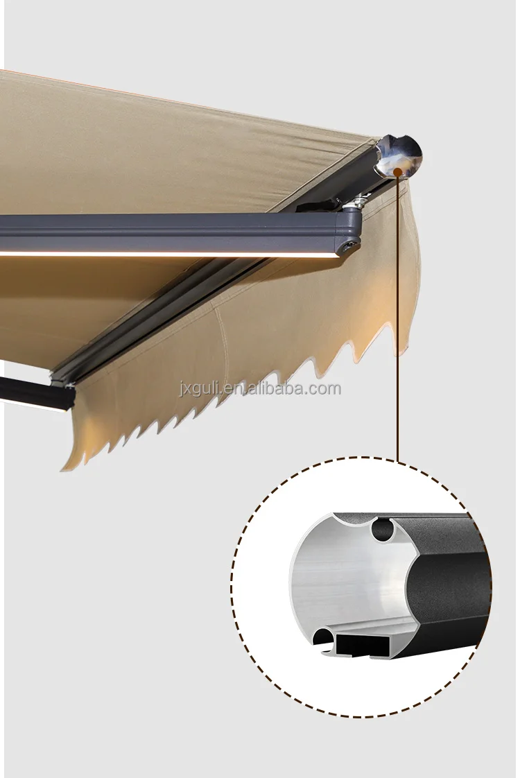 New Wall Fixed Roof Cover Retractable Sunshade Aluminum Electric Extendable Awnings Outdoor ...