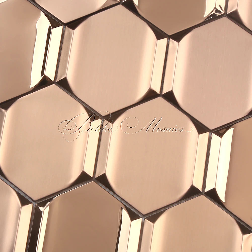 Magnificent Modern Hexagon Mosaic Wall Tile Raised Surface Metal ...