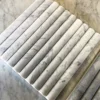 Curve Fluted Marble Tiles Mini Flute Mosaic Bathroom Splash Wall Rosa ...
