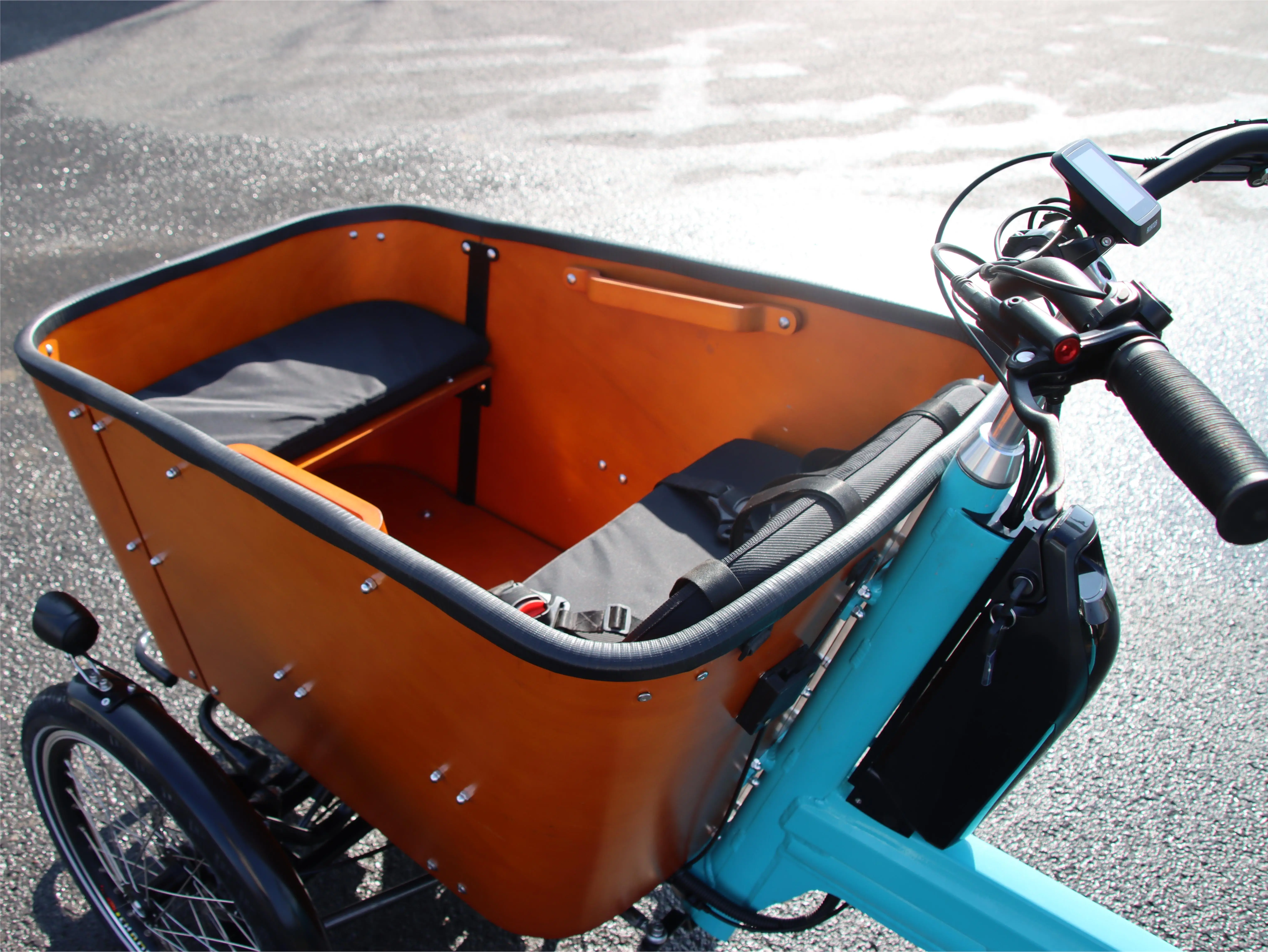 Cargo Tricycle Bike Kids Aluminum Frame Tricycle 3 Wheel Electric Cargo Bike Bicycle Black Frame ...