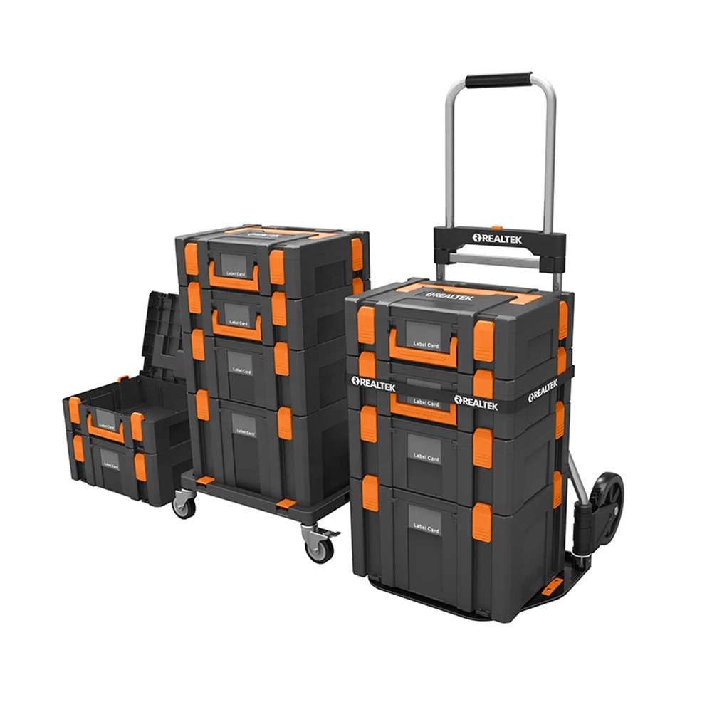 Realtek Black Tool Boxes Plastic Workshop Garage Rolling Cabinet ...