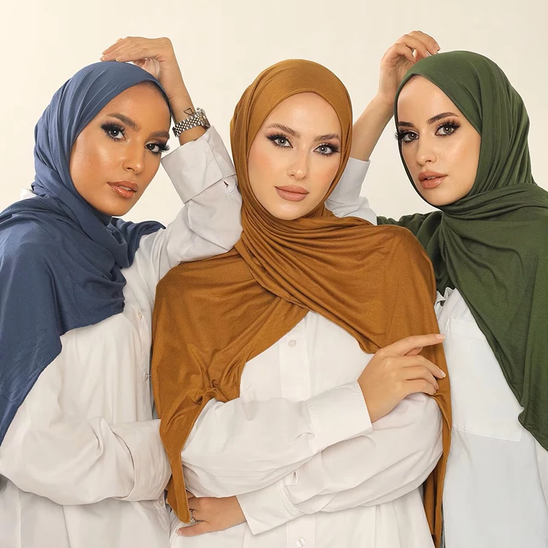 Stock high quality scarfs muslim hijabs wholesale light weight cotton ...