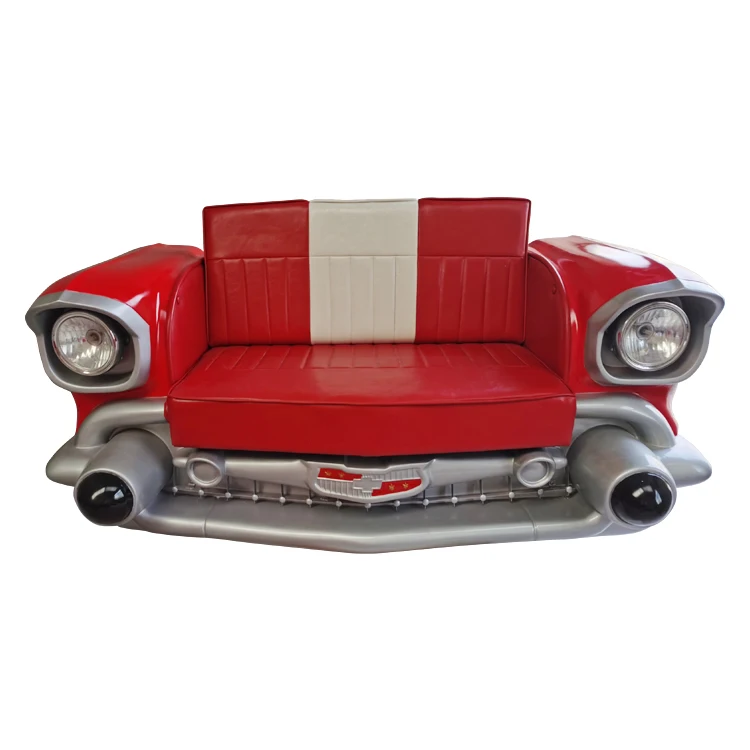 American Retro Diner Booth Sofa Leather Classic Car Couch
