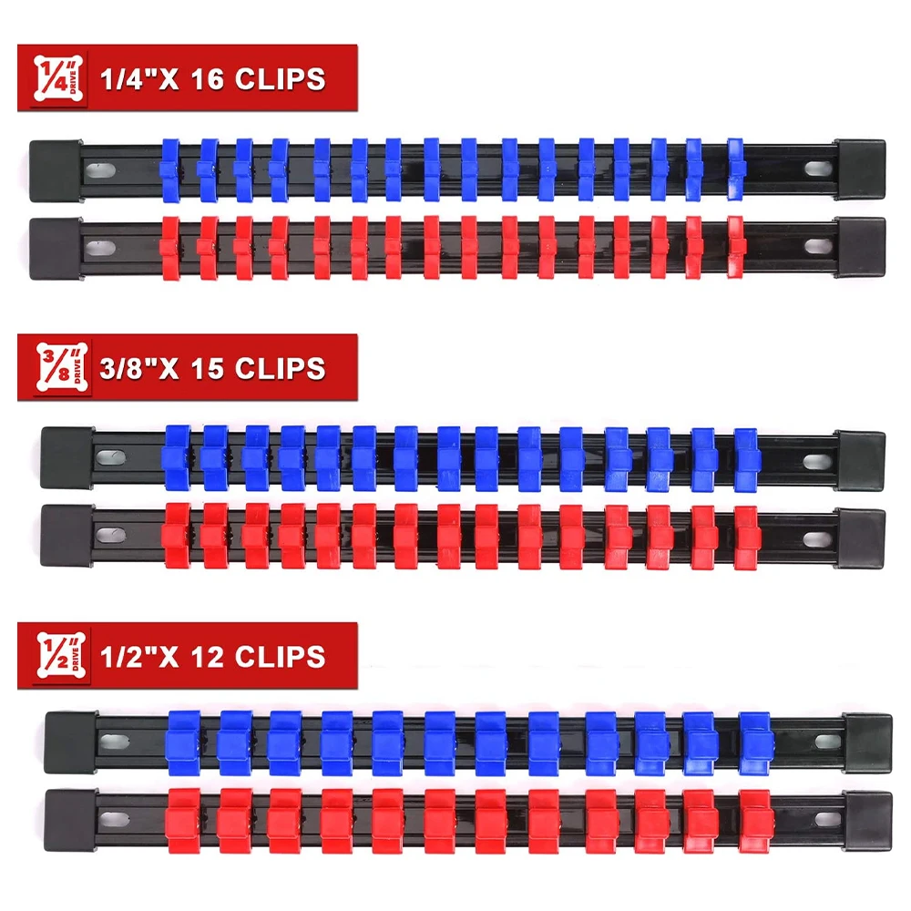 Premium Quality 6-Piece Heavy Duty Socket Racks Holder Kit for Socket ...