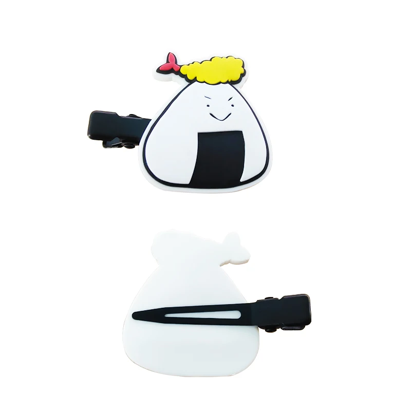 Factory Custom Cute Anime Pattern PVC Hair Soft Rubber Hair Clip ...
