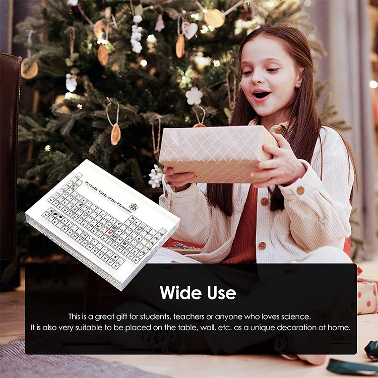 Clear Acrylic Periodic Table With Real Elements Display Chemistry ...