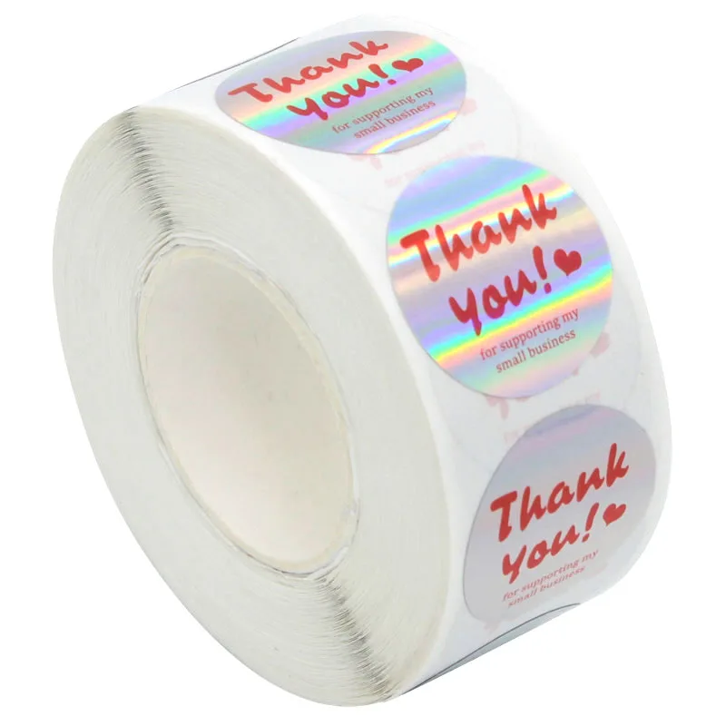 Customised Gold Stamping Black Paper Circle Thank You Stickers 2 Inch ...