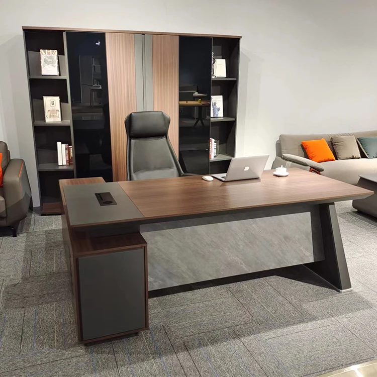 Luxury Boss Office Desk - Durable L Shaped Modern Table