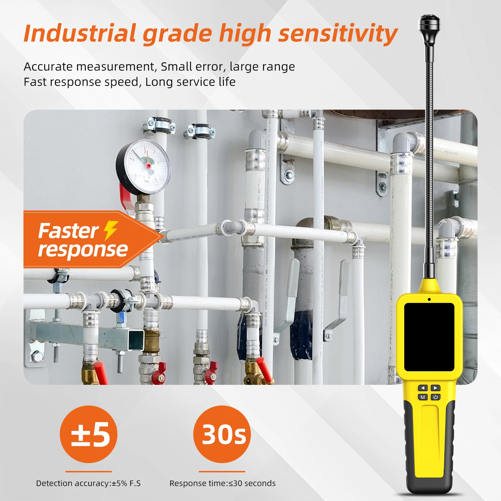 Single Gas Detector Portable Biogas Analyzer With External Sampling ...