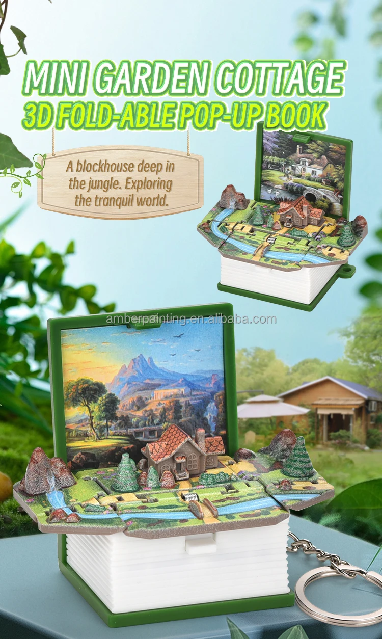 New 3d Foldable Dinosaur Mini Figures Board Printing 3d Magic Books Key ...