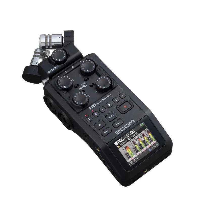Zoom H6 BLK Portable Handheld Digital Recorder - 6-Track Recording